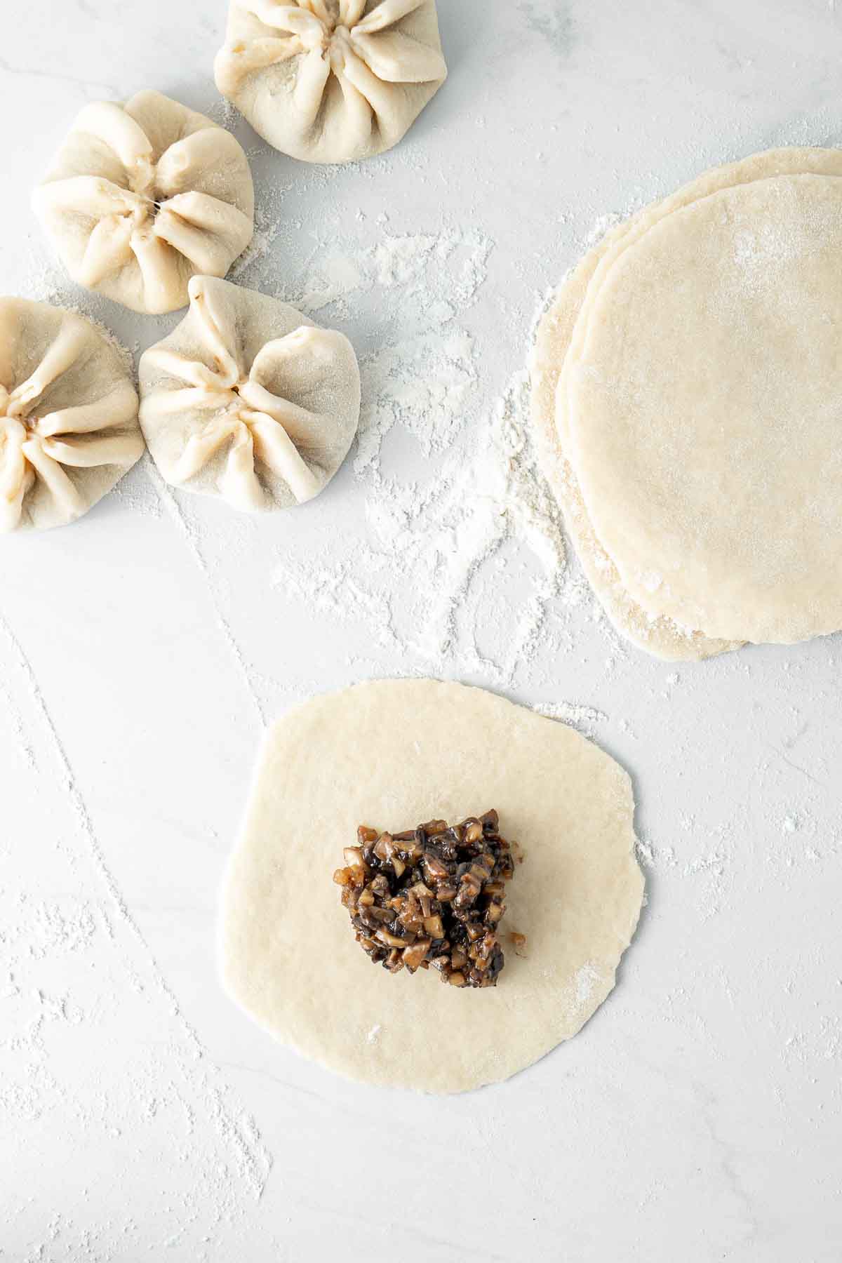 Steamed Mushroom Buns - Eight Forest Lane