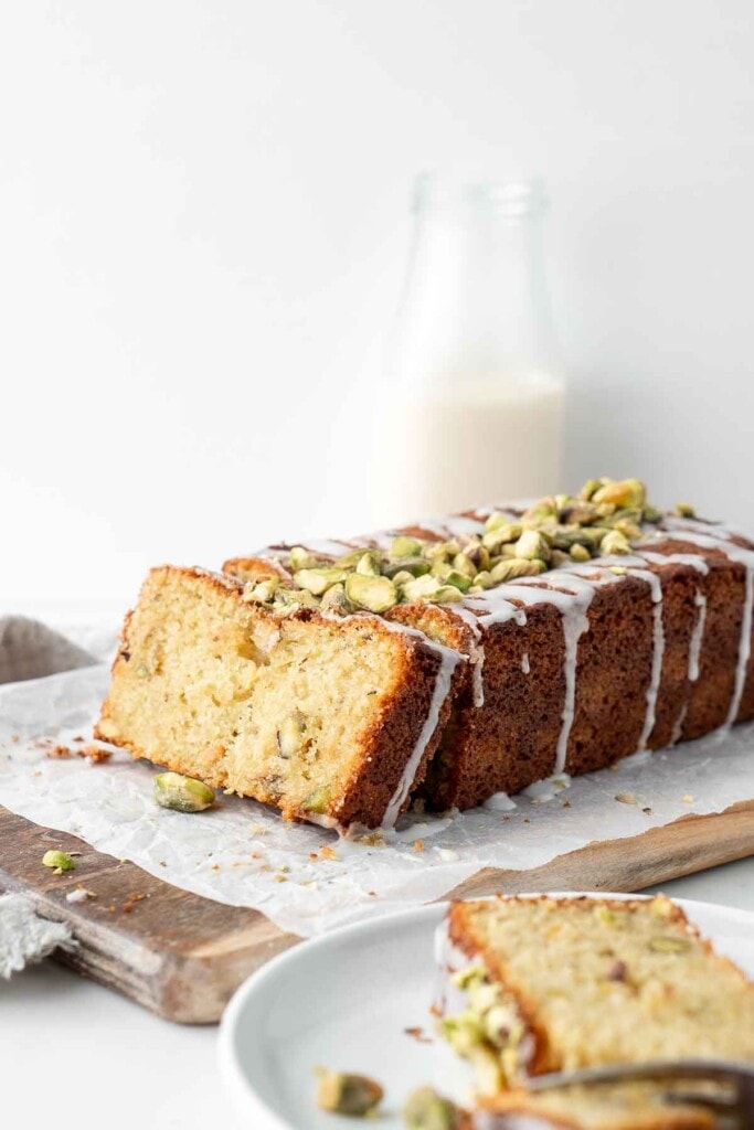 Pistachio Cardamom and Lemon Loaf Cake - Eight Forest Lane