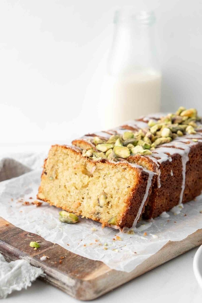 Pistachio Cardamom and Lemon Loaf Cake - Eight Forest Lane