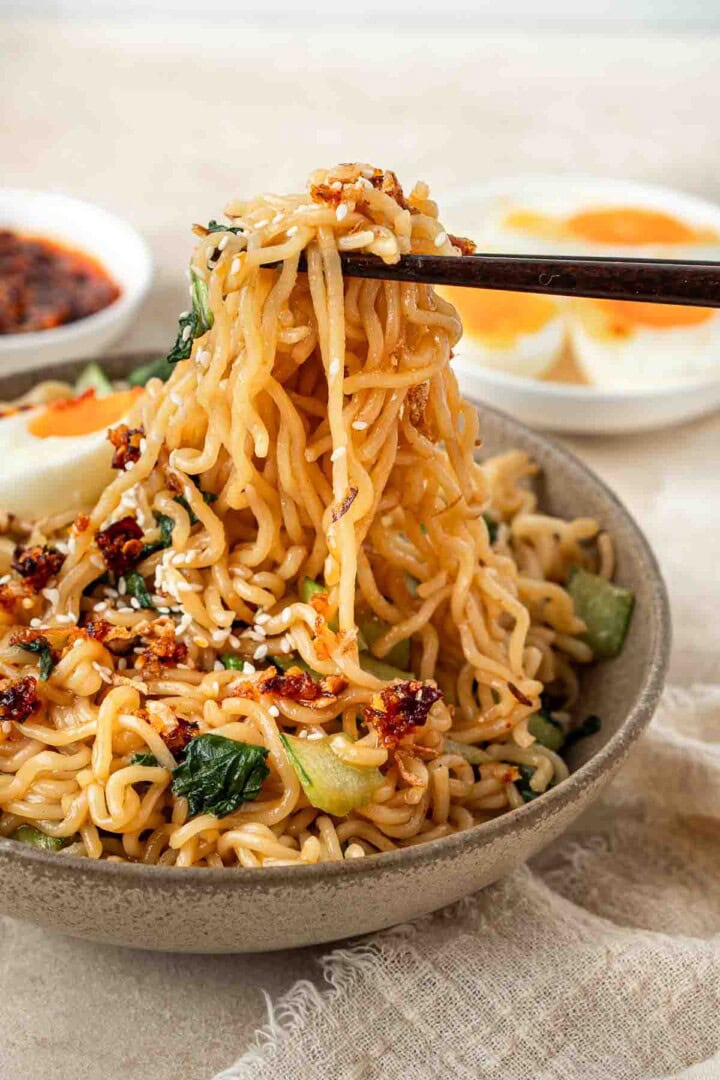 5 Minute Sweet and Spicy Noodles - Eight Forest Lane
