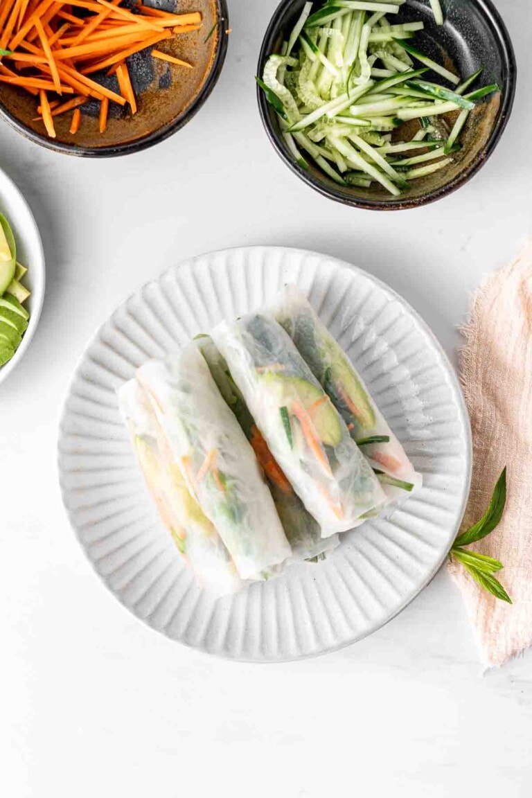 Vegetarian Fresh Spring Rolls - Eight Forest Lane