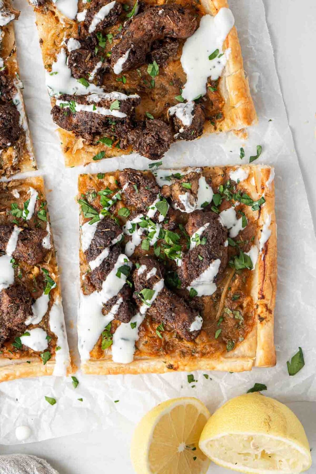 Plant-based Lamb and Roasted Eggplant Tart - Eight Forest Lane