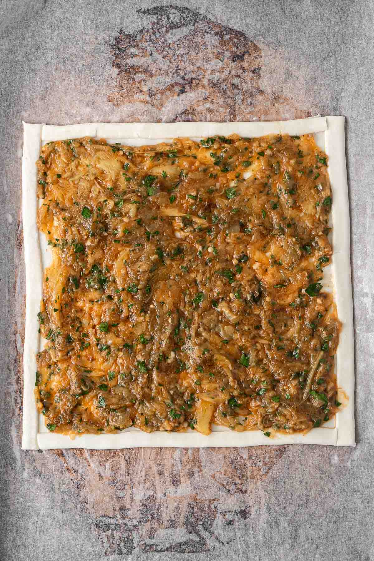 Plant-based Lamb and Roasted Eggplant Tart - Eight Forest Lane