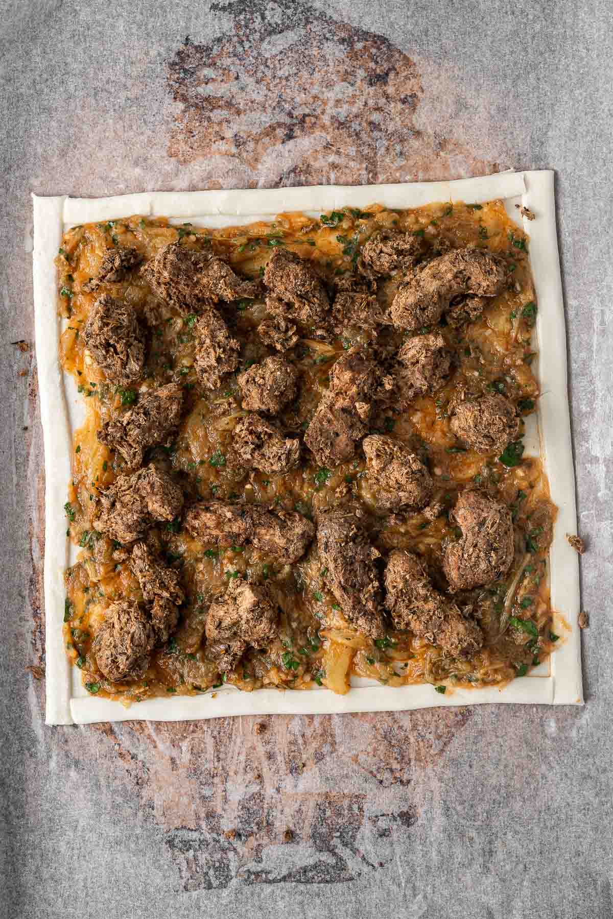 Plant-based Lamb and Roasted Eggplant Tart - Eight Forest Lane