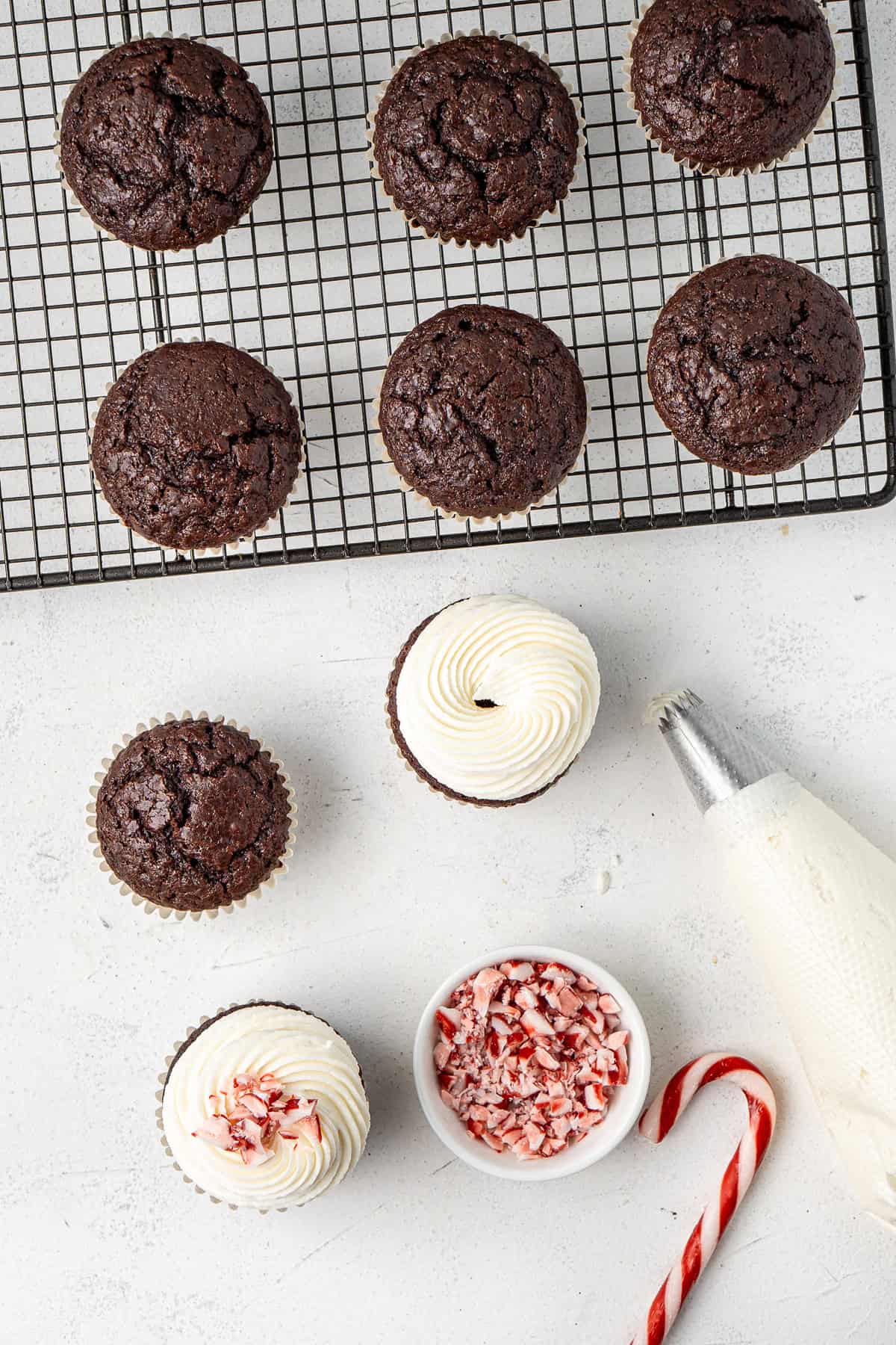 Vegan Chocolate Peppermint Cupcakes - Eight Forest Lane