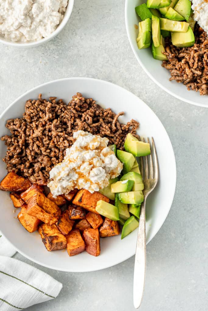 Hot Honey Sweet Potato Beef Bowl (Viral TikTok Recipe!) - Eight Forest Lane