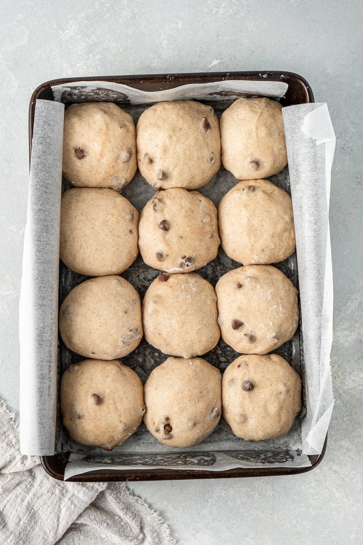 Choc Chip Hot Cross Buns - Eight Forest Lane