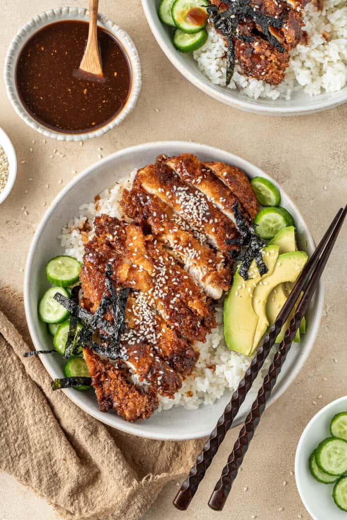 Chicken Katsu Rice Bowls - Eight Forest Lane