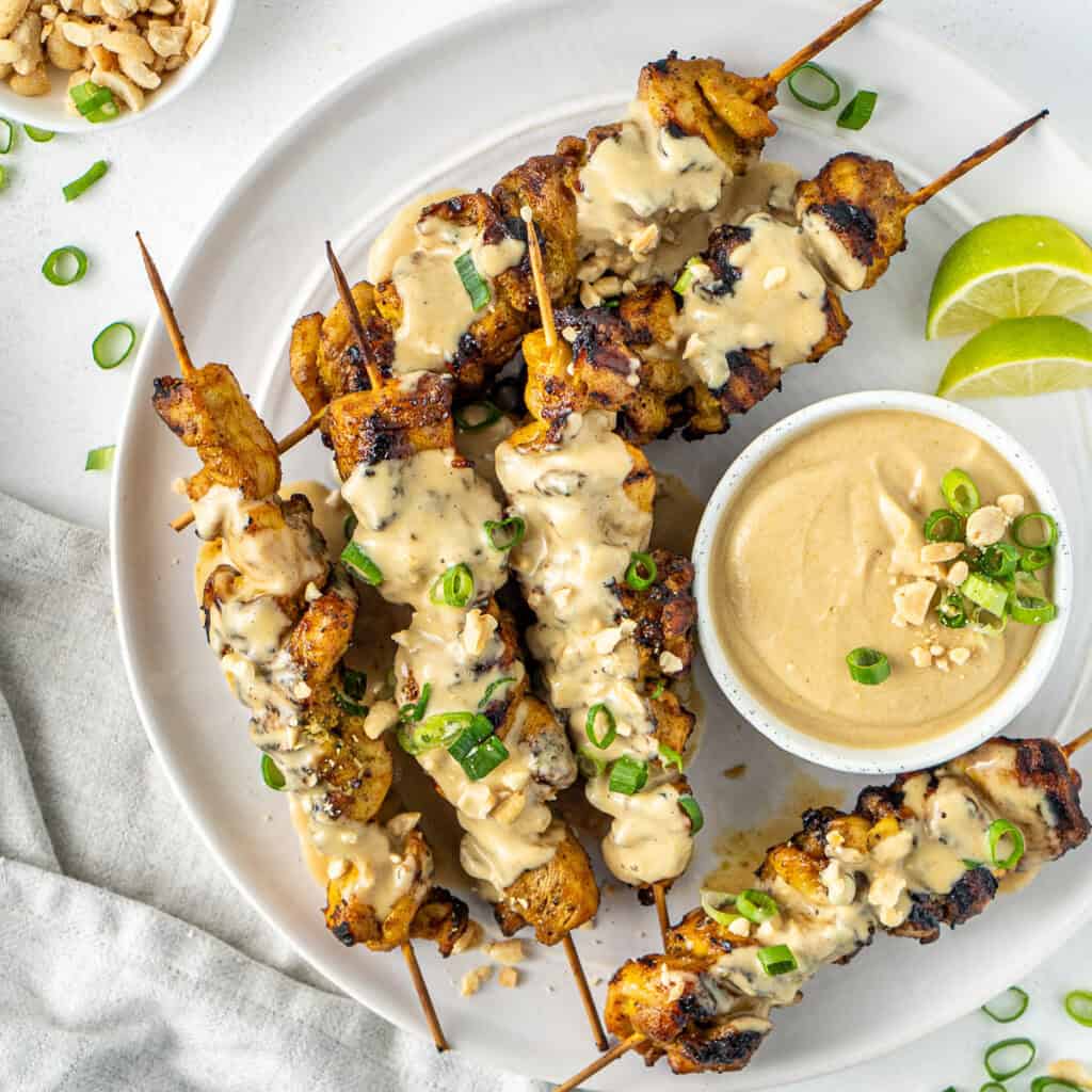 Satay Chicken Skewers - Eight Forest Lane