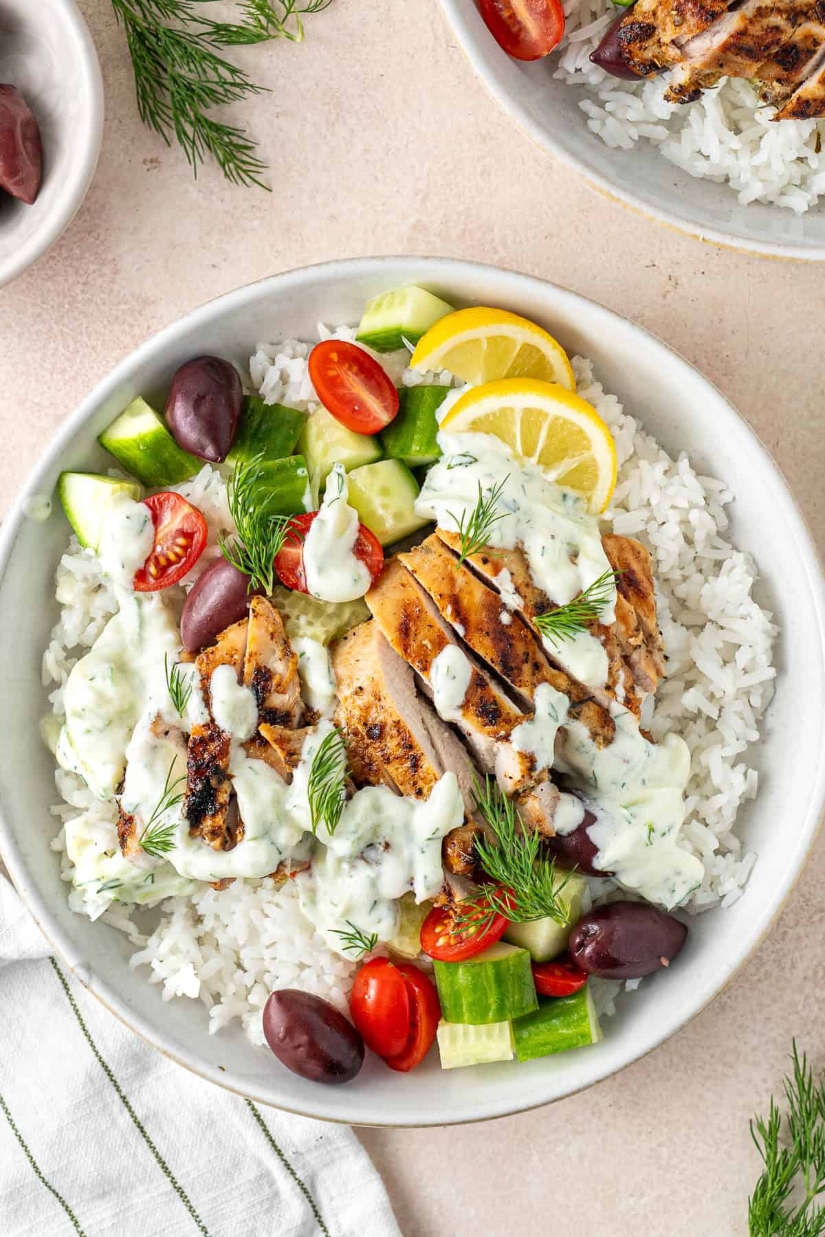 Greek Chicken Rice Bowls - Eight Forest Lane