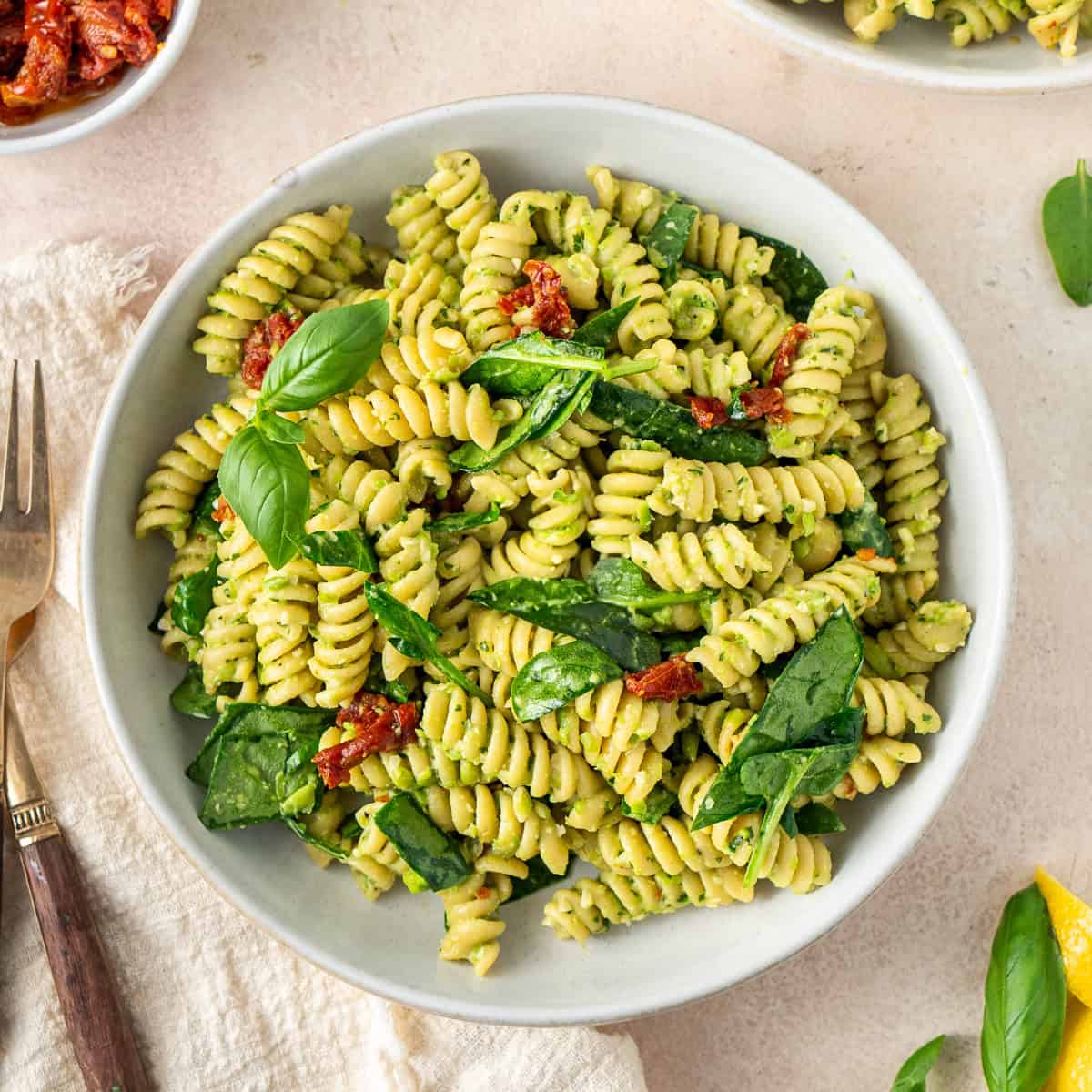 Pea Pesto Pasta (High Protein + Vegan) - Eight Forest Lane