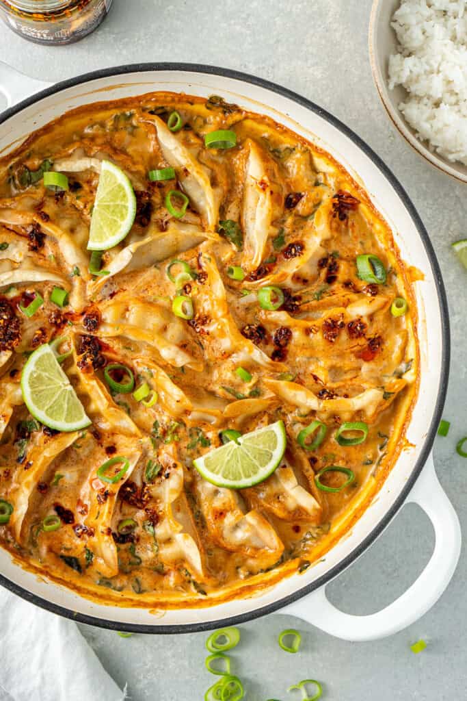 One Pan Dumpling Bake - Eight Forest Lane