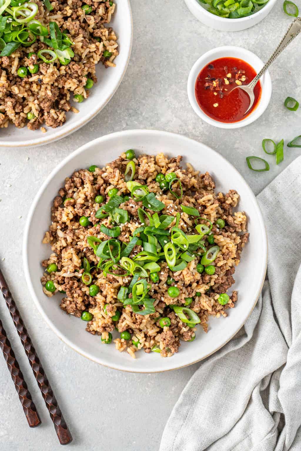 Easy Ground Beef Fried Rice - Eight Forest Lane